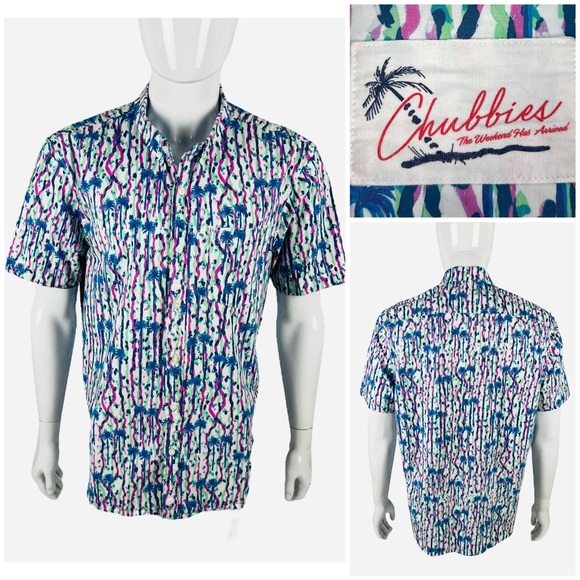 chubbies | Shirts | Chubbies Mens Xl Shirt Hawaiian Floral Stretch ...